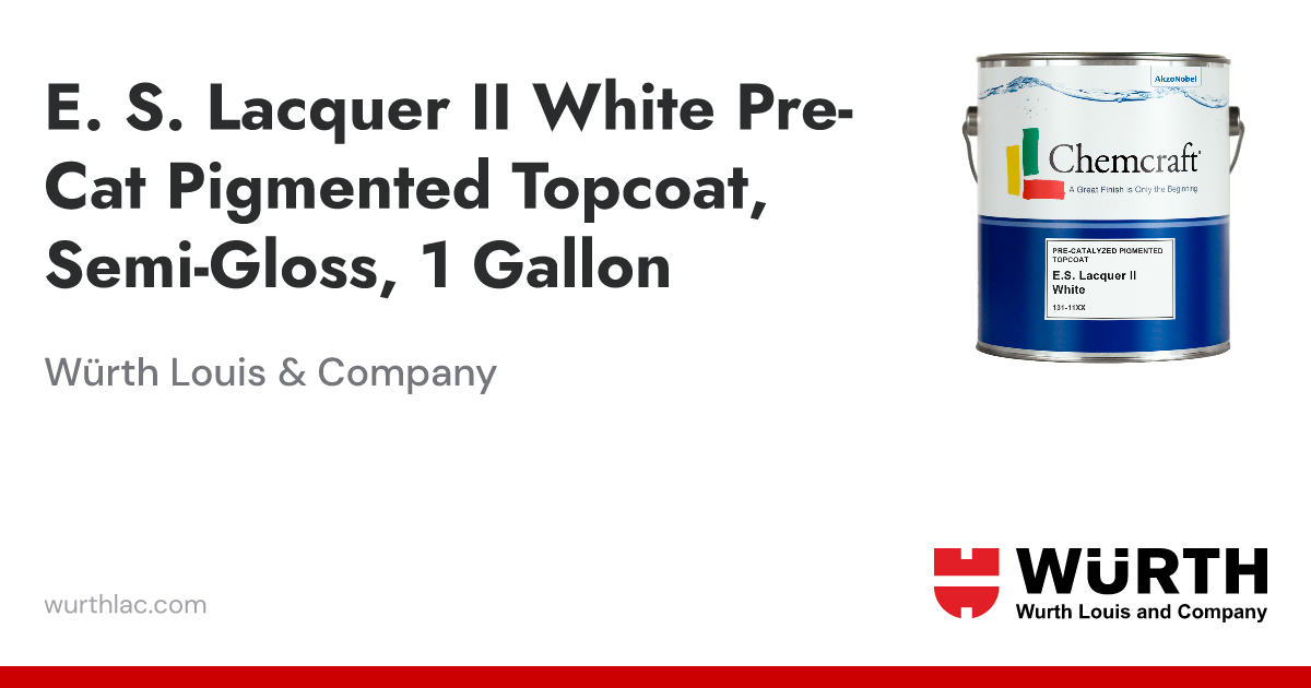 E. S. Lacquer II White Pre-Cat Pigmented Topcoat, Semi-Gloss, 1 Gallon ...