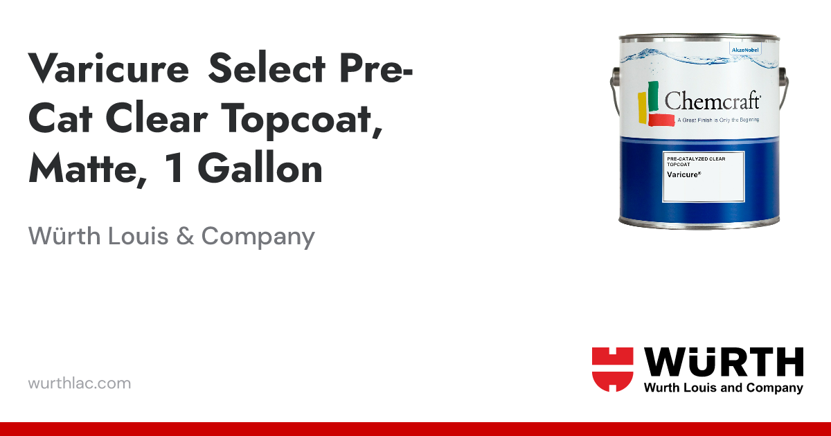 Varicure Select Pre-Cat Clear Topcoat, Matte, 1 Gallon | Würth Louis ...