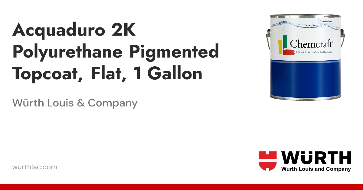 Acquaduro 2K Polyurethane Pigmented Topcoat, Flat, 1 Gallon | Würth Louis & Company