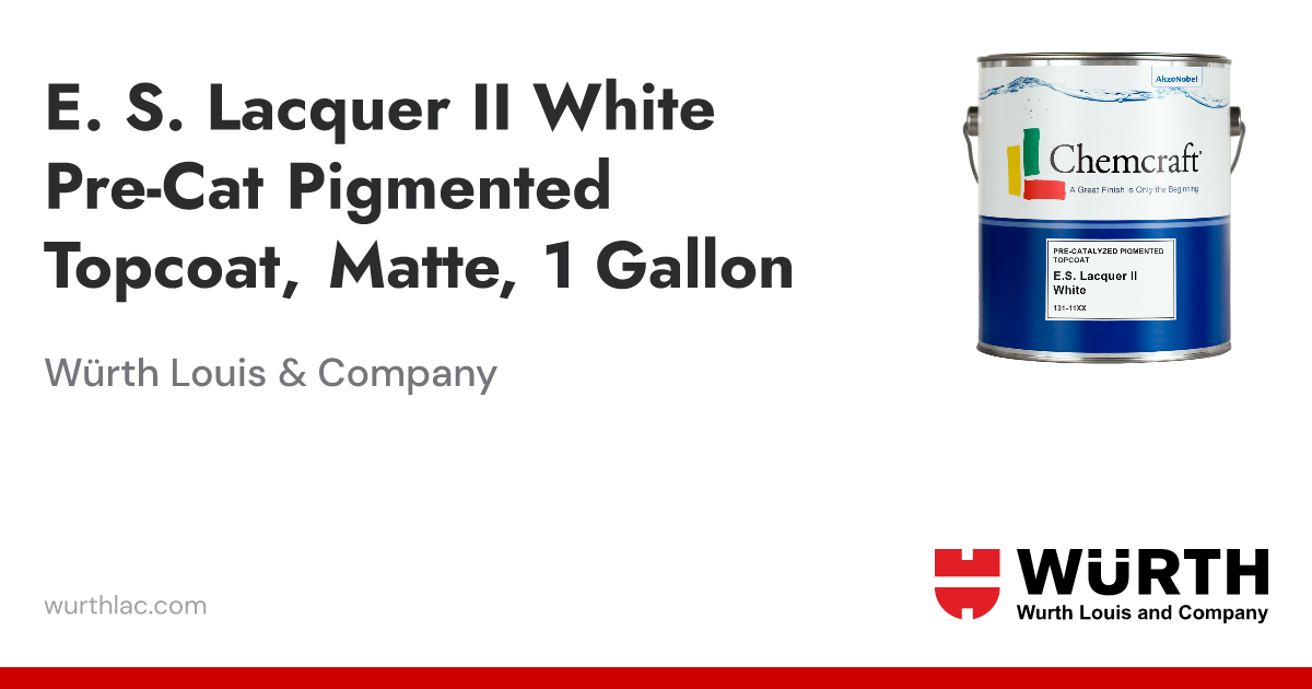 E. S. Lacquer II White Pre-Cat Pigmented Topcoat, Matte, 1 Gallon ...