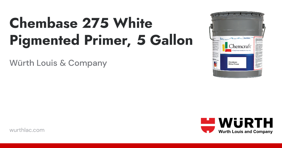 Chembase 275 White Pigmented Primer, 5 Gallon | Würth Louis & Company