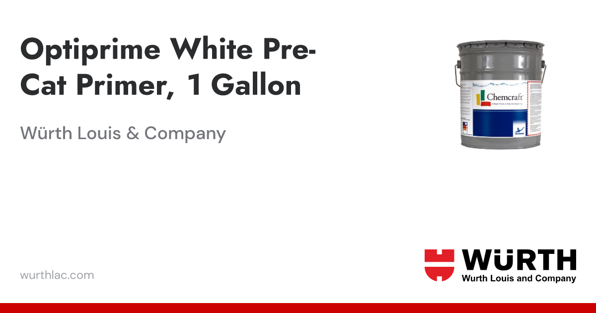 Optiprime White Pre-Cat Primer, 1 Gallon | Würth Louis & Company