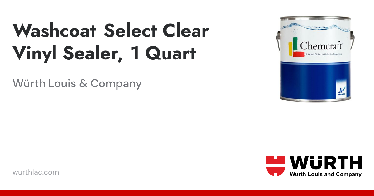 Washcoat Select Clear Vinyl Sealer, 1 Quart | Würth Louis & Company