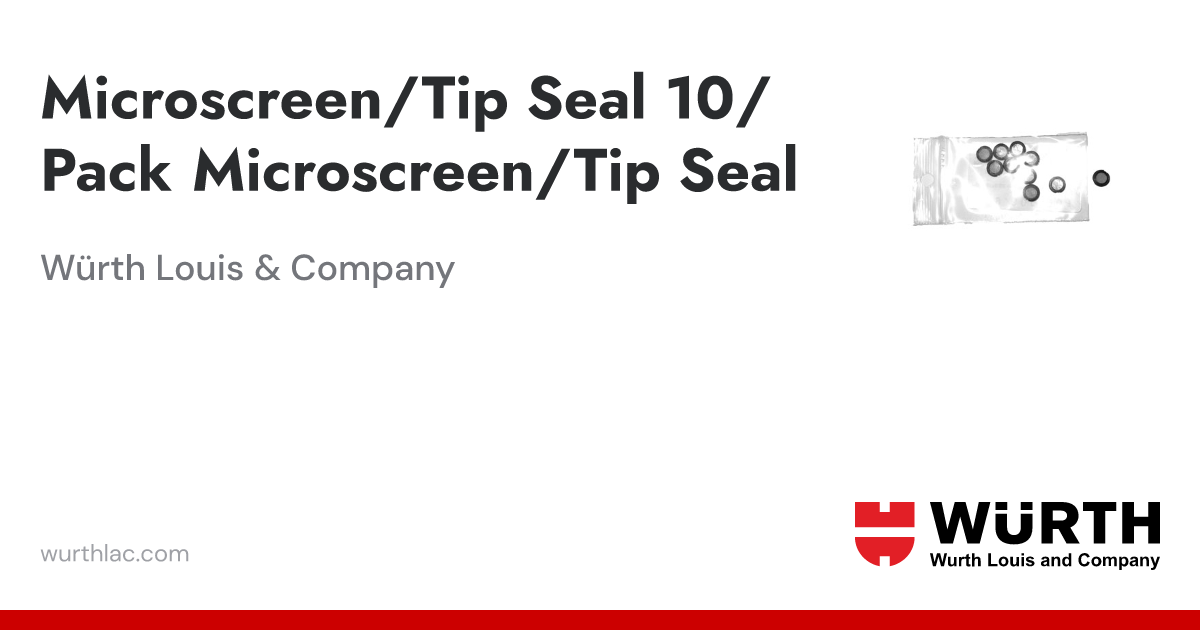 Microscreen/Tip Seal 10/Pack Microscreen/Tip Seal | Würth Louis & Company