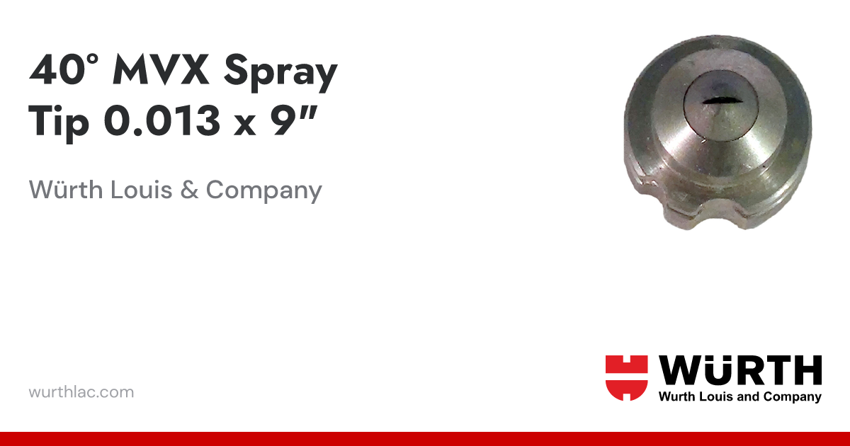 40° MVX Spray Tip 0.013 x 9" | Würth Louis & Company