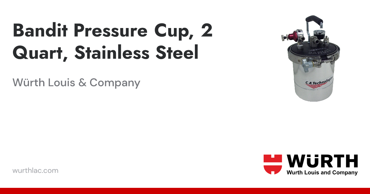 Bandit Pressure Cup, 2 Quart, Stainless Steel | Würth Louis & Company