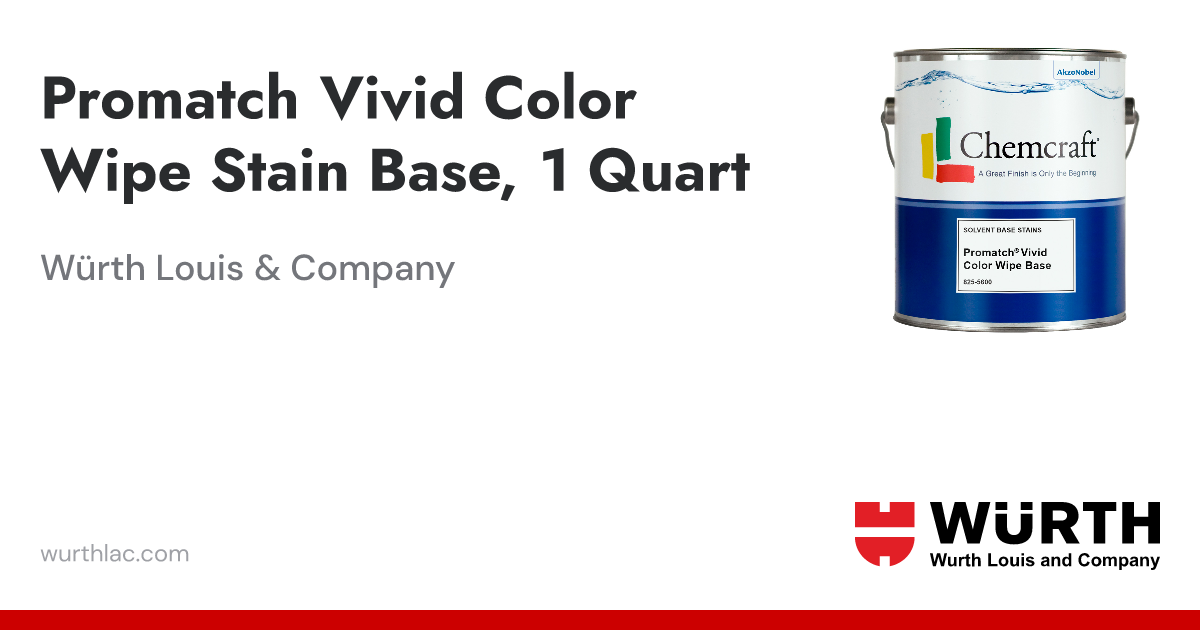 Promatch Vivid Color Wipe Stain Base, 1 Quart | Würth Louis & Company