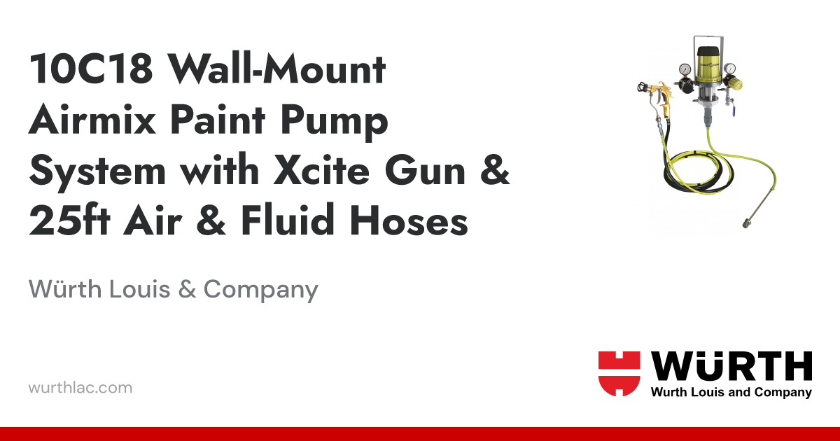 10C18 Wall-Mount Airmix Paint Pump System with Xcite Gun & 25ft Air ...