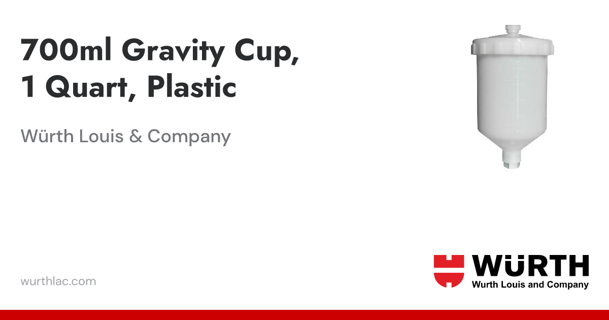 700ml Gravity Cup, 1 Quart, Plastic | Würth Louis & Company