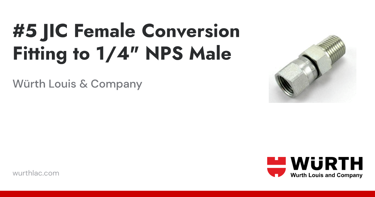 #5 JIC Female Conversion Fitting to 1/4" NPS Male | Würth Louis & Company