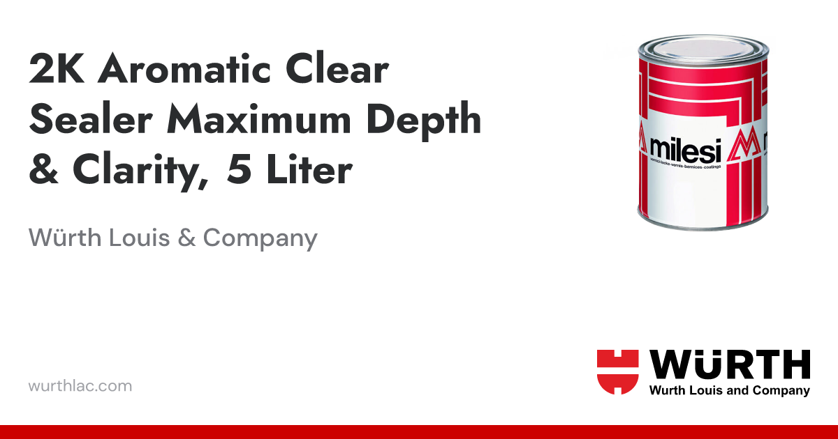 2K Aromatic Clear Sealer Maximum Depth & Clarity, 5 Liter | Würth Louis ...