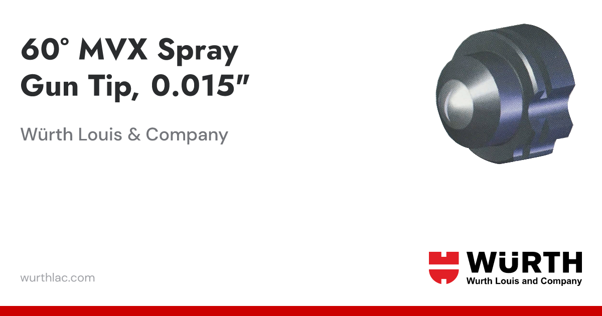 60° MVX Spray Gun Tip, 0.015" | Würth Louis & Company