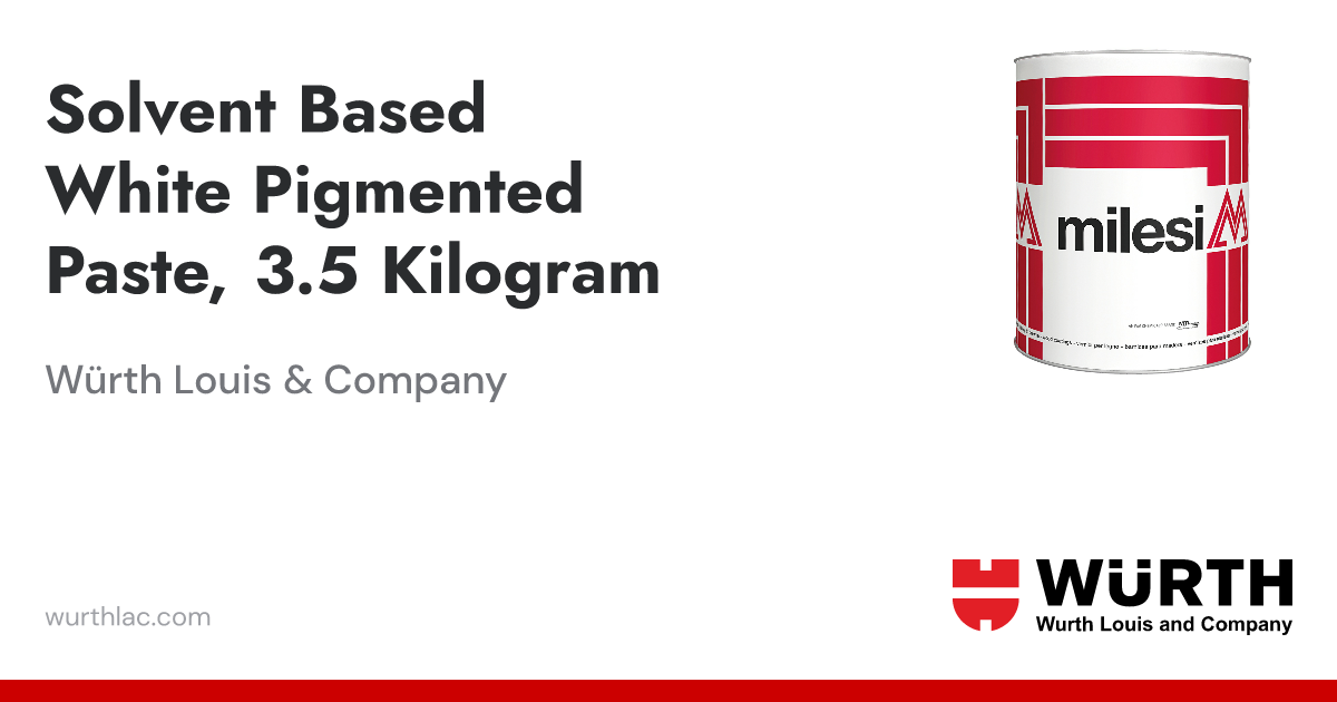 Solvent Based White Pigmented Paste, 3.5 Kilogram | Würth Louis & Company