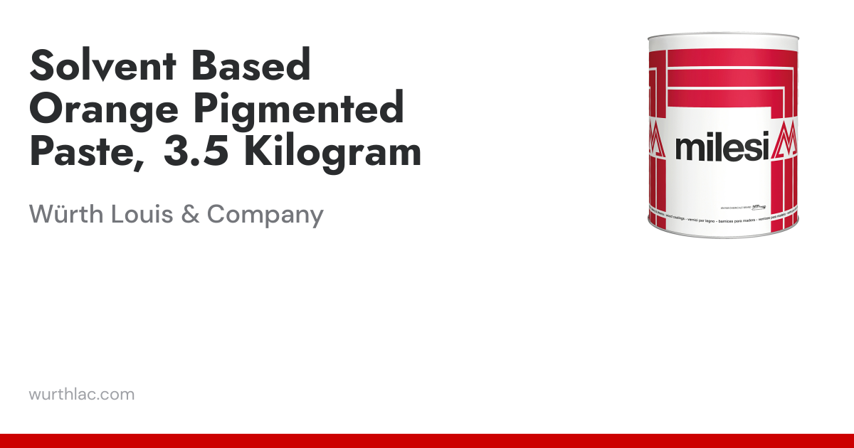 Solvent Based Orange Pigmented Paste, 3.5 Kilogram | Würth Louis & Company