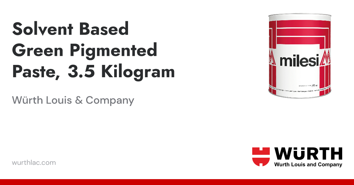 Solvent Based Green Pigmented Paste, 3.5 Kilogram | Würth Louis & Company