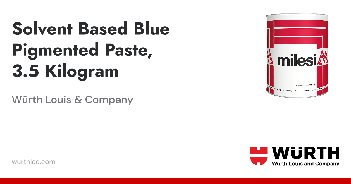 Solvent Based Blue Pigmented Paste, 3.5 Kilogram | Würth Louis & Company