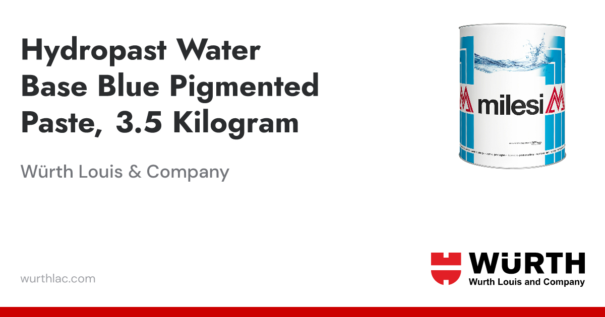 Hydropast Water Base Blue Pigmented Paste, 3.5 Kilogram | Würth Louis ...