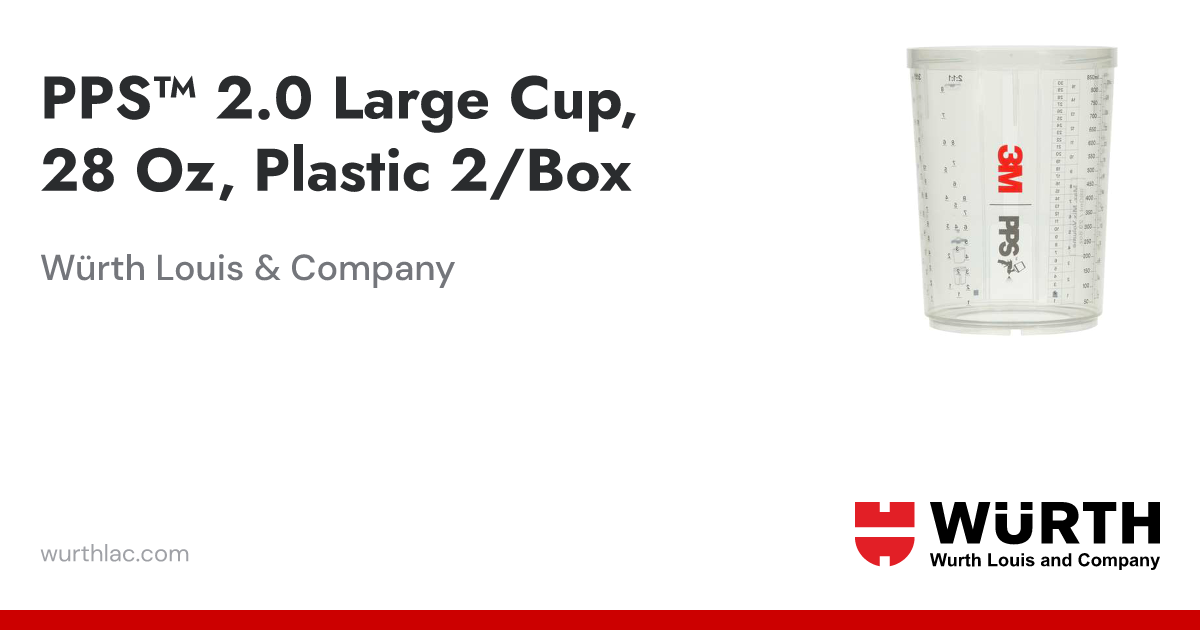 PPS™ 2.0 Large Cup, 28 Oz, Plastic 2/Box | Würth Louis & Company