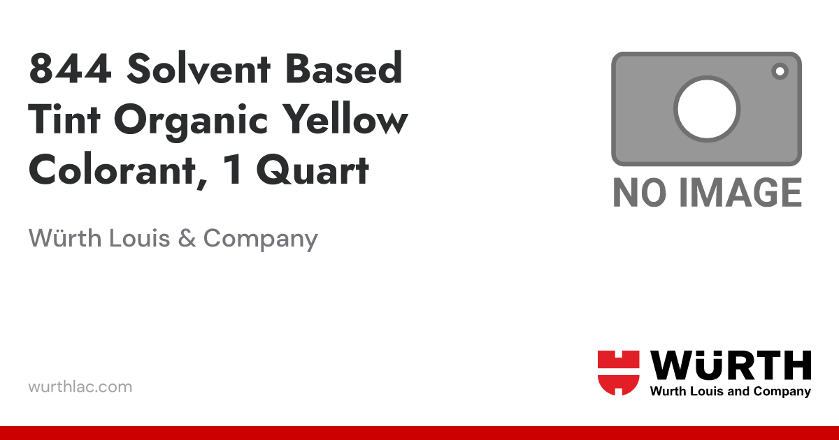 844 Solvent Based Tint Organic Yellow Colorant, 1 Quart | Würth Louis ...
