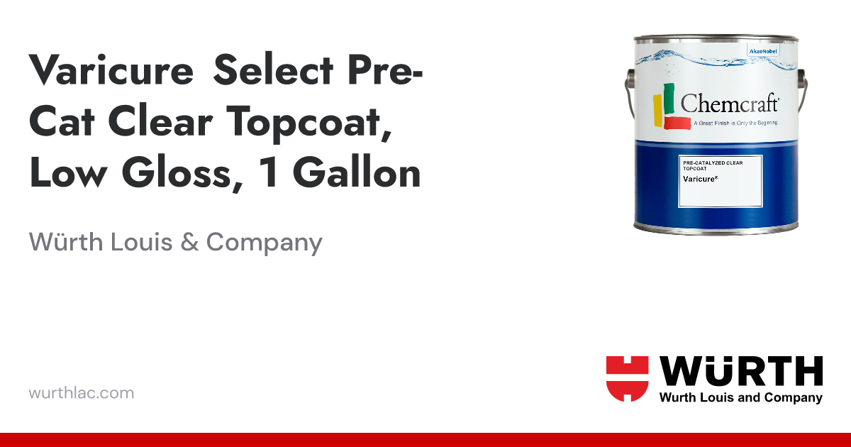 Varicure Select Pre-Cat Clear Topcoat, Low Gloss, 1 Gallon | Würth ...