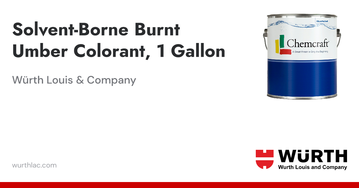 Solvent-Borne Burnt Umber Colorant, 1 Gallon | Würth Louis & Company