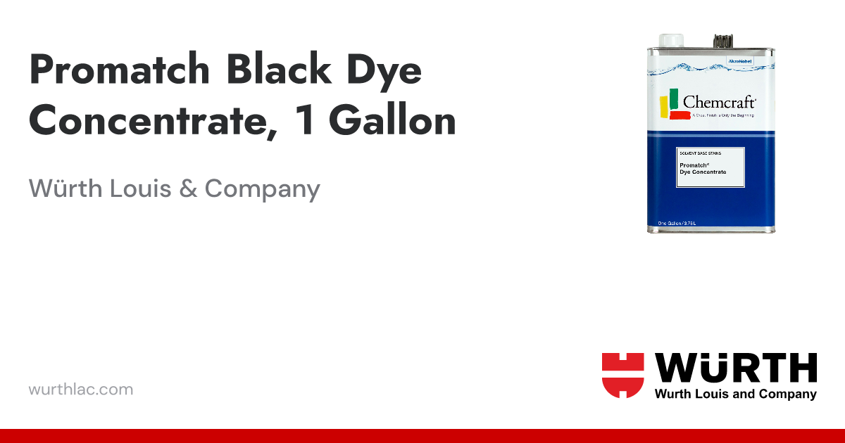 Promatch Black Dye Concentrate, 1 Gallon | Würth Louis & Company