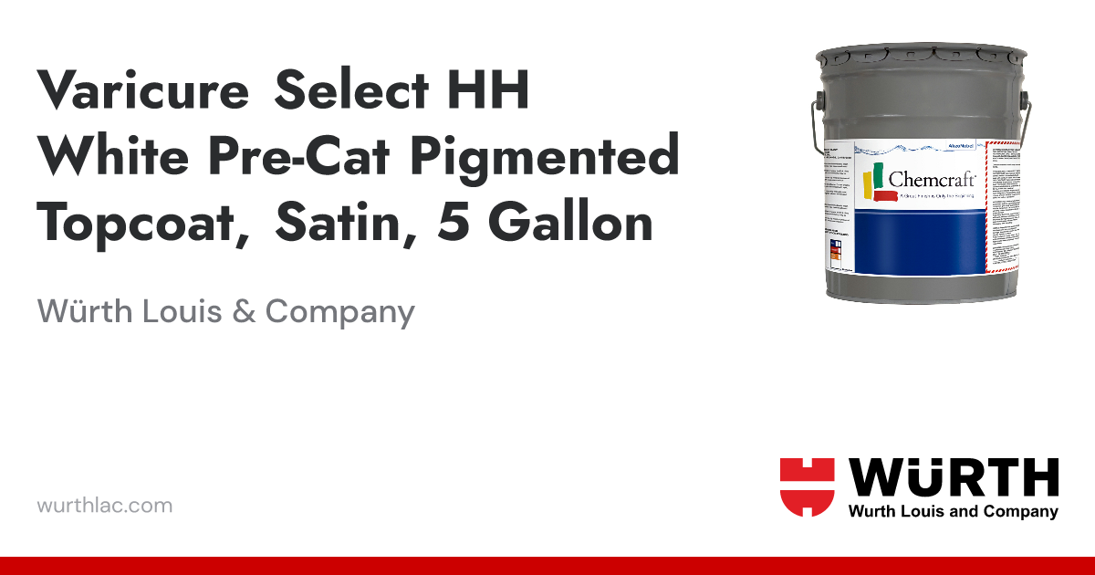 Varicure Select HH White Pre-Cat Pigmented Topcoat, Satin, 5 Gallon ...