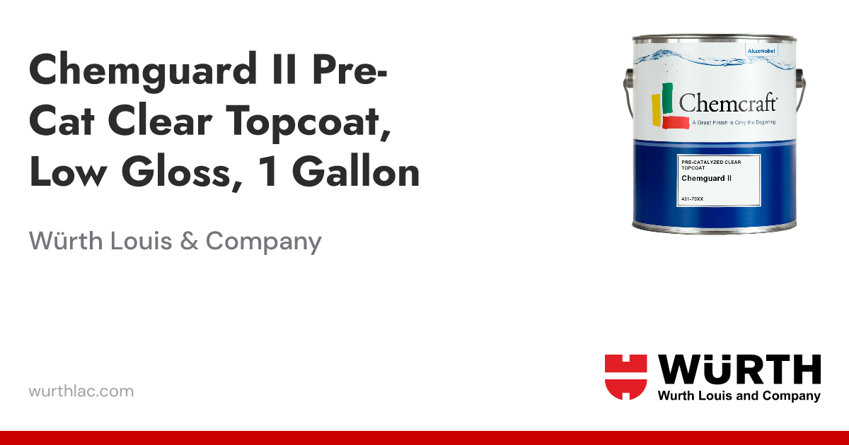 Chemguard II Pre-Cat Clear Topcoat, Low Gloss, 1 Gallon | Würth Louis ...