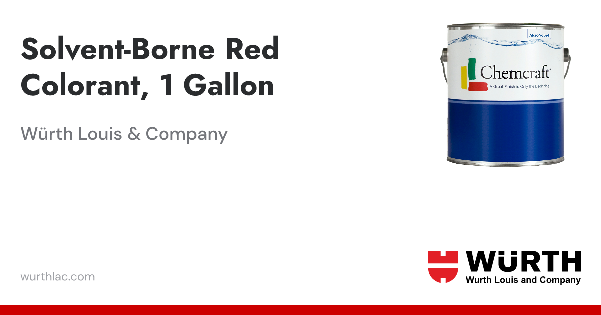 Solvent-Borne Red Colorant, 1 Gallon | Würth Louis & Company