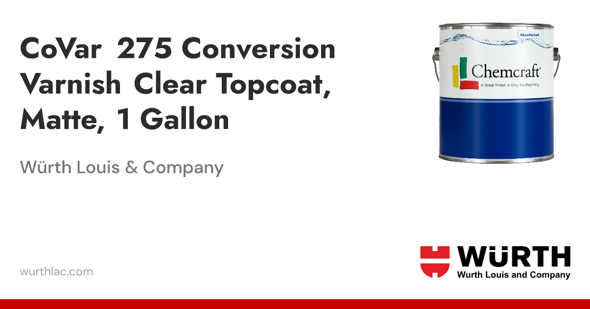 CoVar 275 Conversion Varnish Clear Topcoat, Matte, 1 Gallon | Würth ...