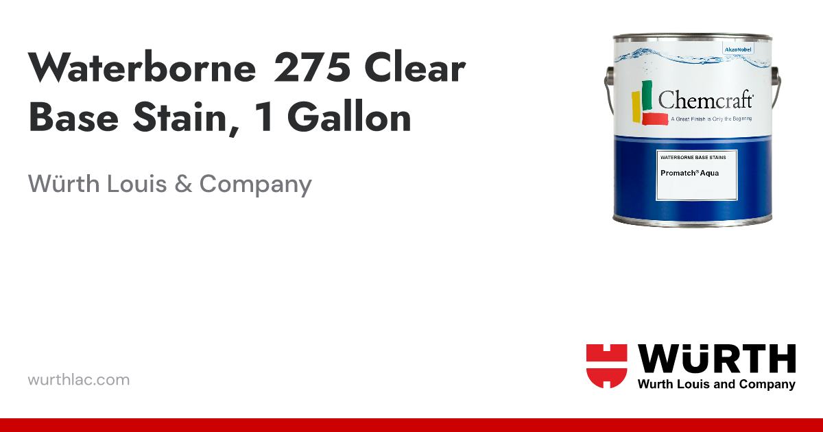 Waterborne 275 Clear Base Stain, 1 Gallon | Würth Louis & Company