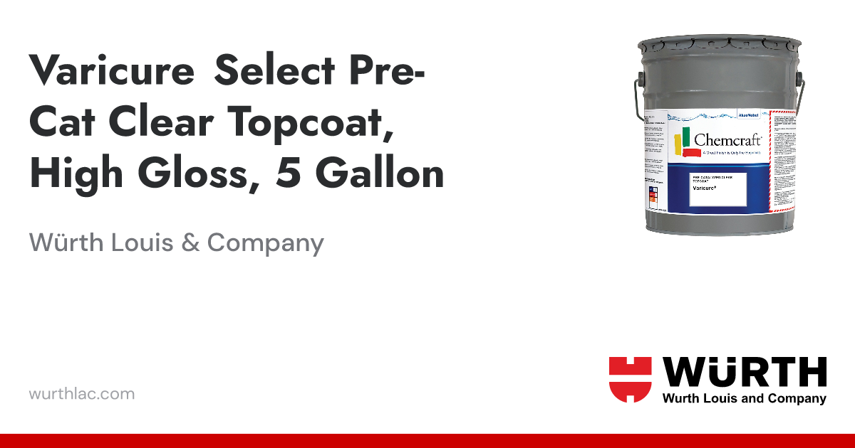 Varicure Select Pre-Cat Clear Topcoat, High Gloss, 5 Gallon | Würth ...