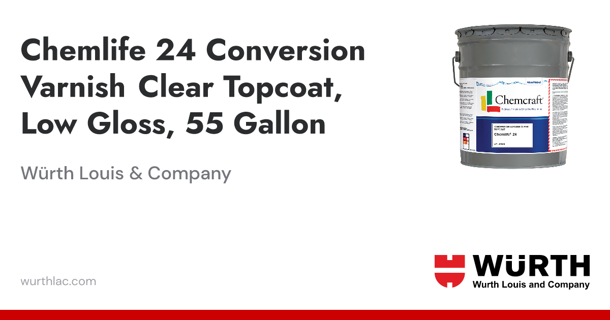 Chemlife 24 Conversion Varnish Clear Topcoat, Low Gloss, 55 Gallon ...