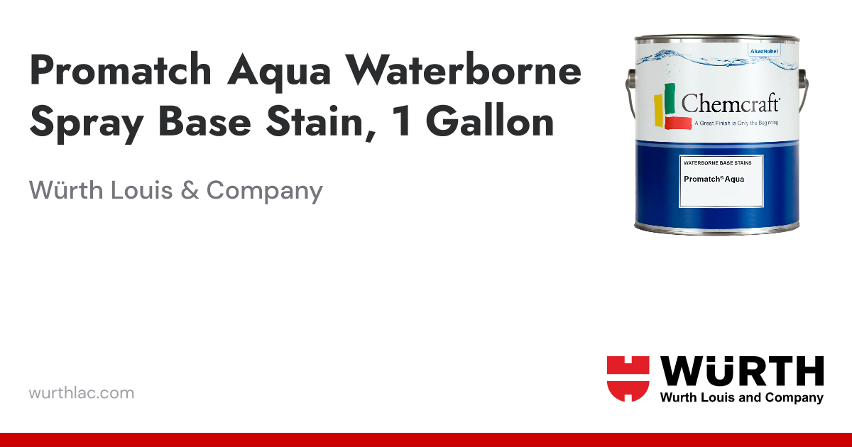 Promatch Aqua Waterborne Spray Base Stain, 1 Gallon | Würth Louis & Company