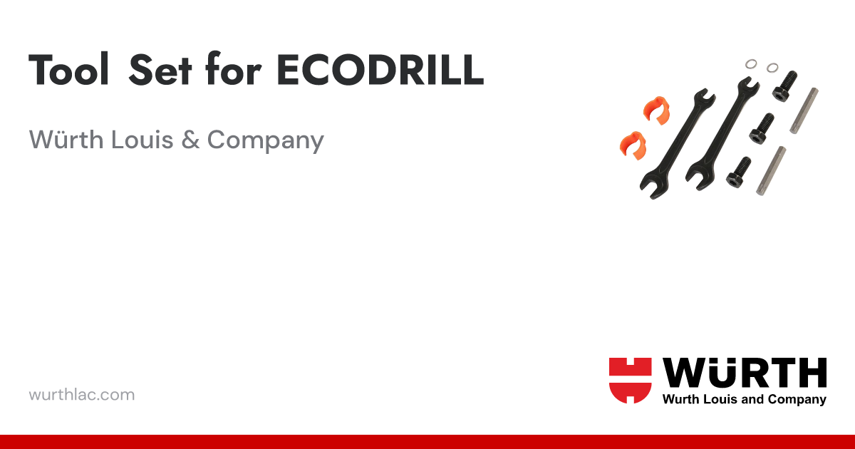 Tool Set for ECODRILL | Würth Louis & Company