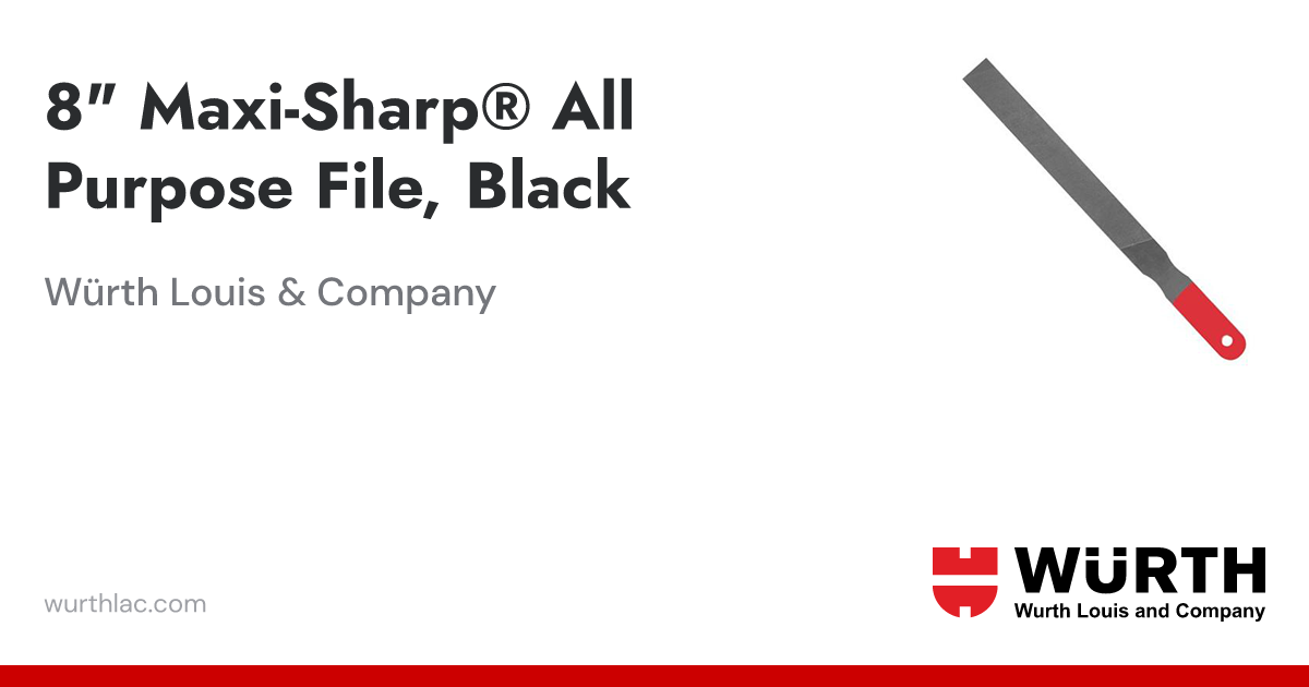 8" Maxi-Sharp® All Purpose File, Black | Würth Louis & Company