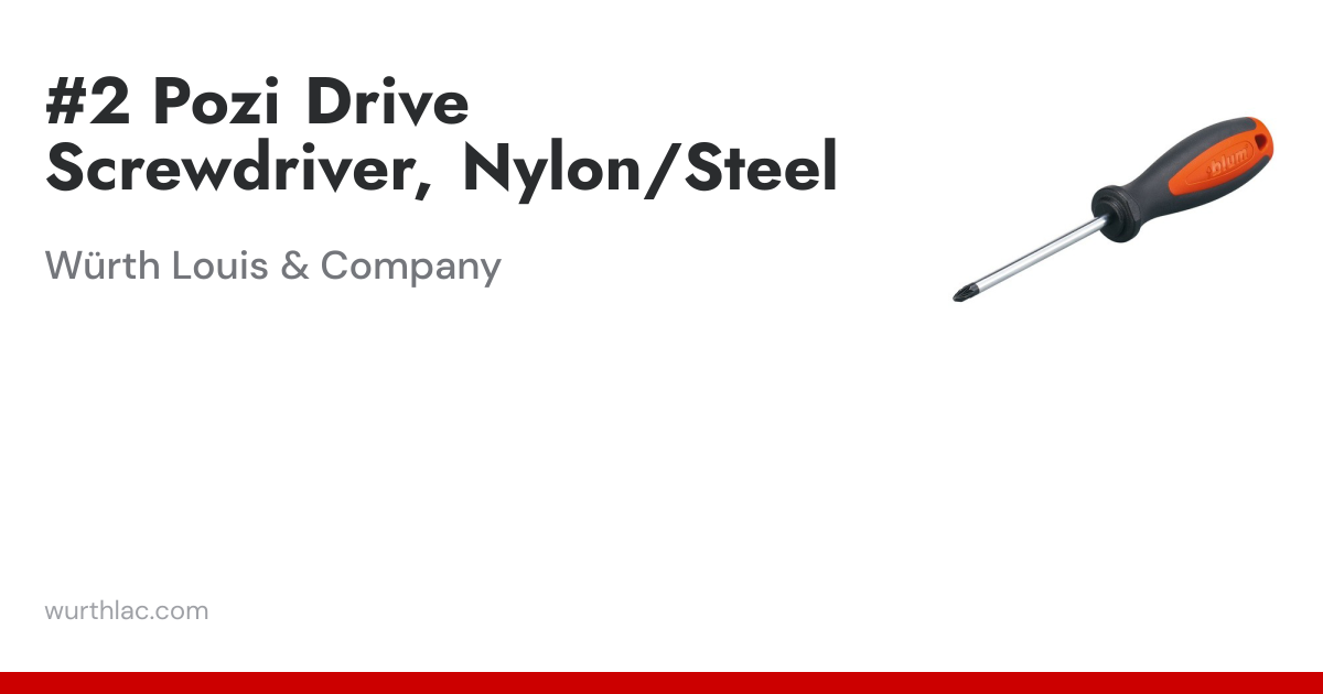 #2 Pozi Drive Screwdriver, Nylon/Steel | Würth Louis & Company