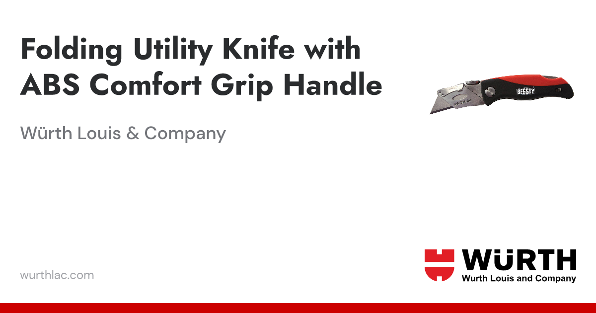 Folding Utility Knife with ABS Comfort Grip Handle | Würth Louis & Company