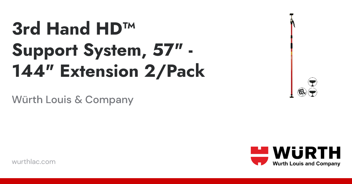 3rd Hand HD™ Support System, 57" - 144" Extension 2/Pack | Würth Louis ...