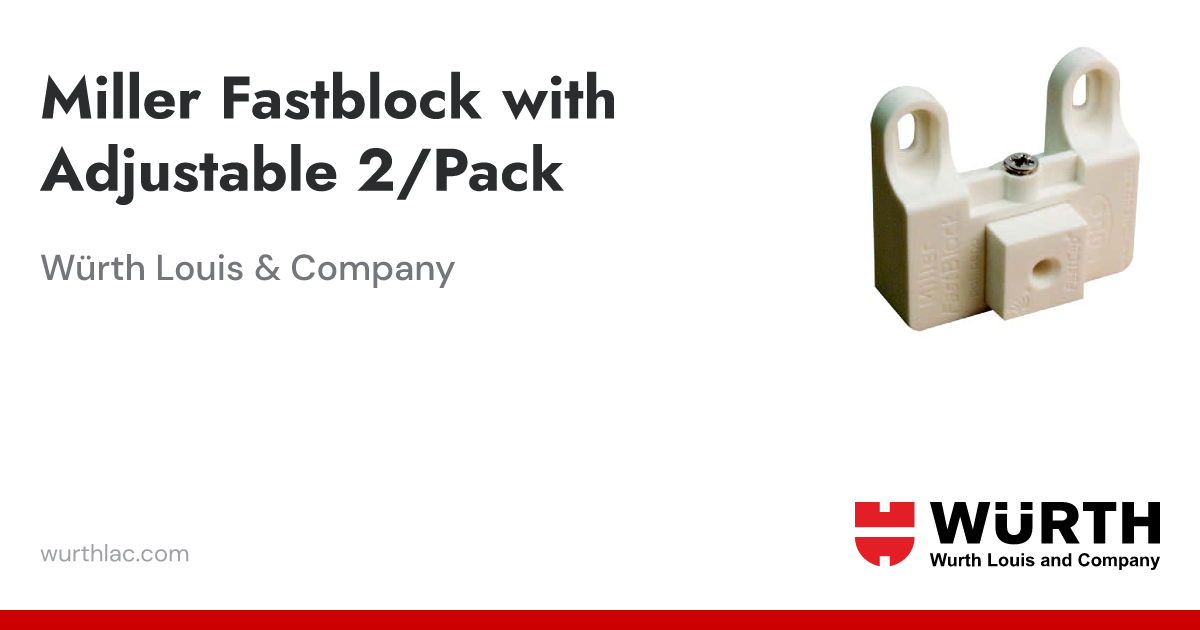 Miller Fastblock with Adjustable 2/Pack | Würth Louis & Company