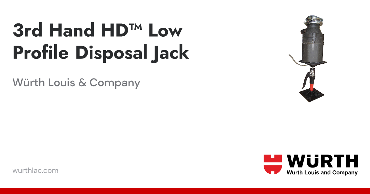 3rd Hand HD™ Low Profile Disposal Jack | Würth Louis & Company