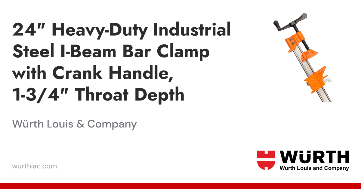 24" Heavy-Duty Industrial Steel I-Beam Bar Clamp with Crank Handle, 1-3 ...