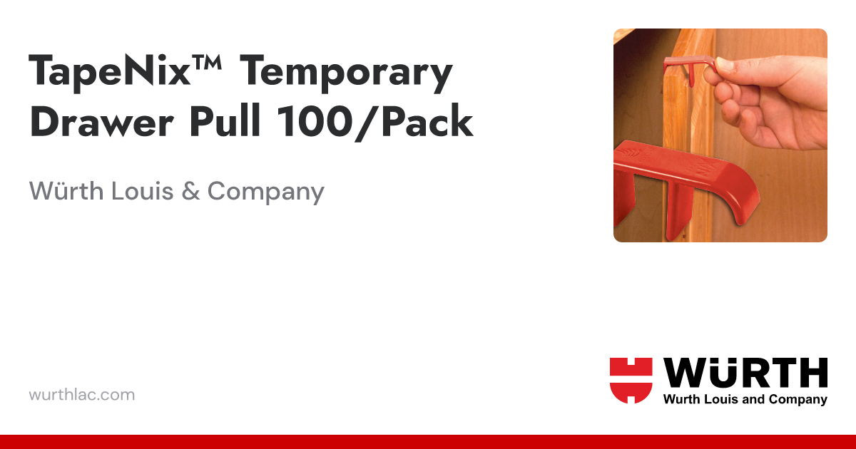 TapeNix™ Temporary Drawer Pull 100/Pack | Würth Louis & Company