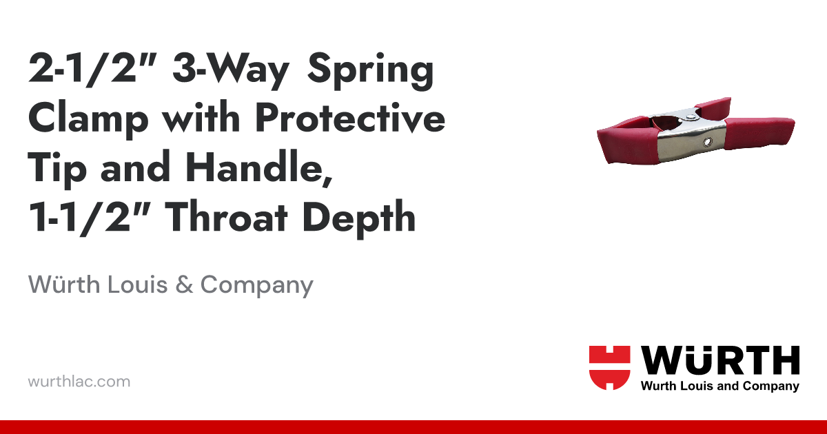 2-1/2" 3-Way Spring Clamp with Protective Tip and Handle, 1-1/2" Throat ...