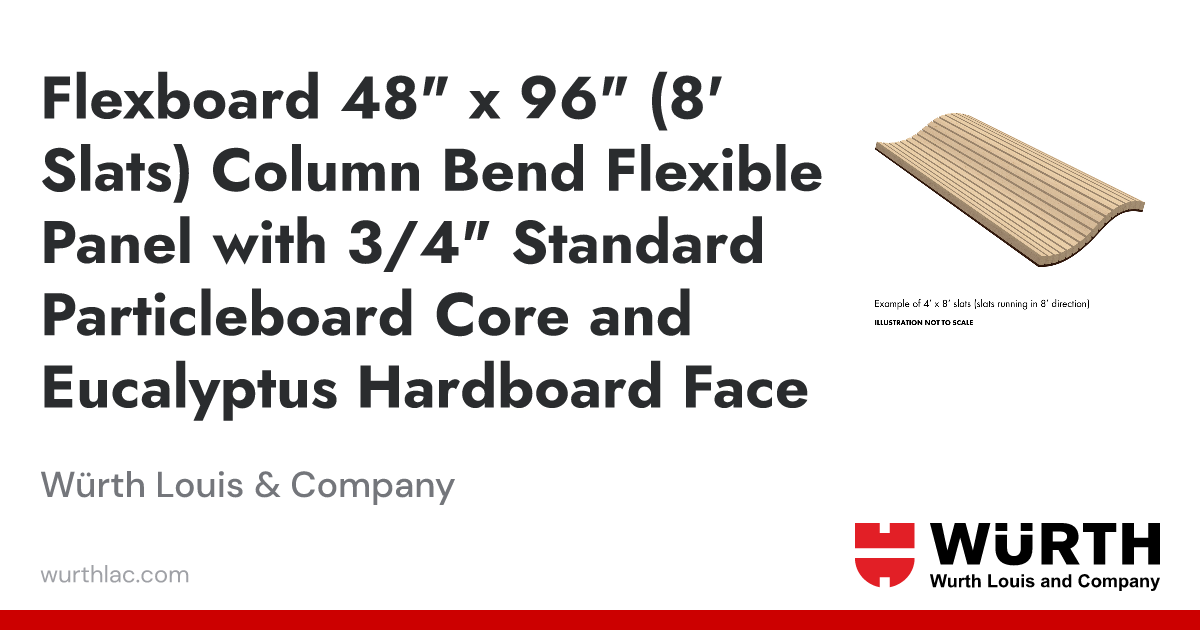 Flexboard 48" x 96" (8' Slats) Column Bend Flexible Panel with 3/4 ...