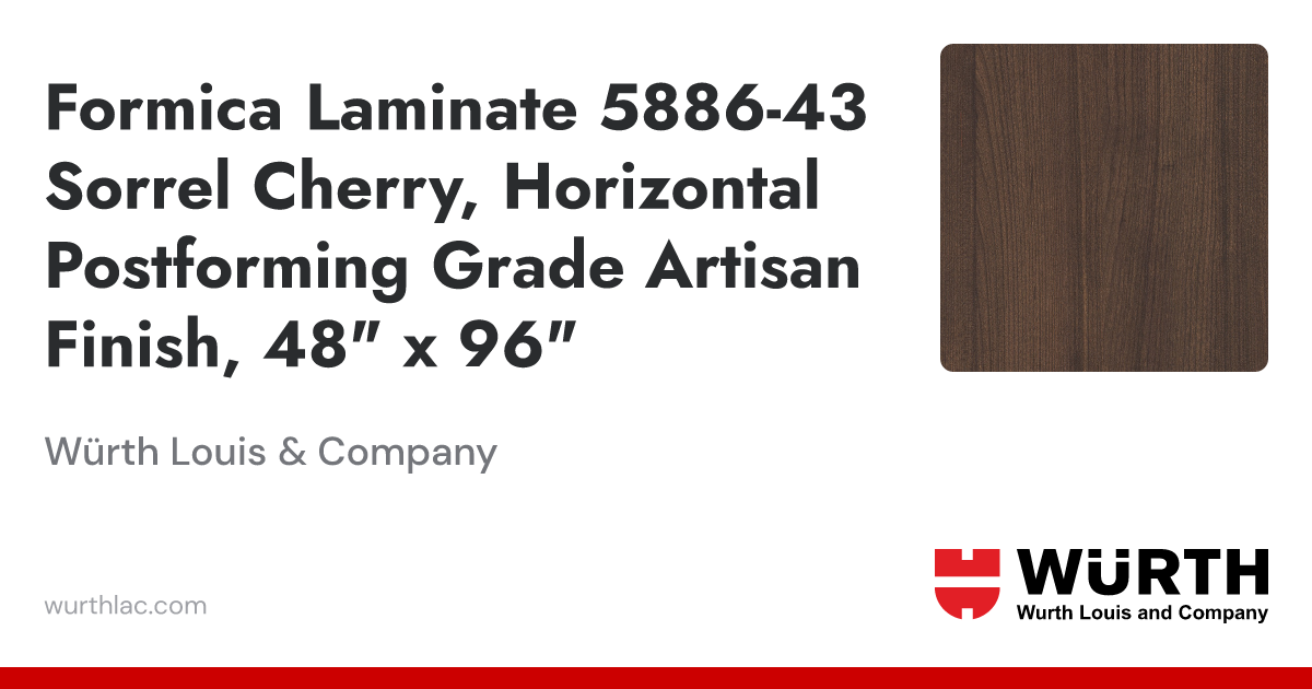 Formica Laminate 5886-43 Sorrel Cherry, Horizontal Postforming Grade ...