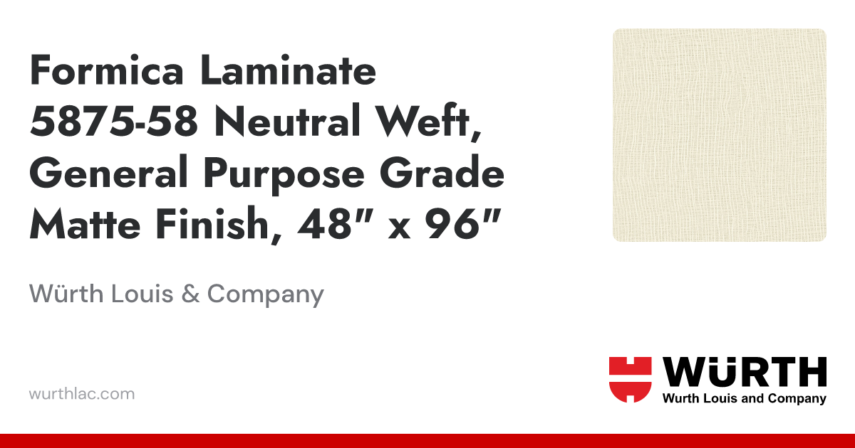 Formica Laminate 5875-58 Neutral Weft, General Purpose Grade Matte ...