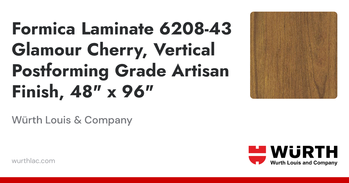 Formica Laminate 6208-43 Glamour Cherry, Vertical Postforming Grade ...