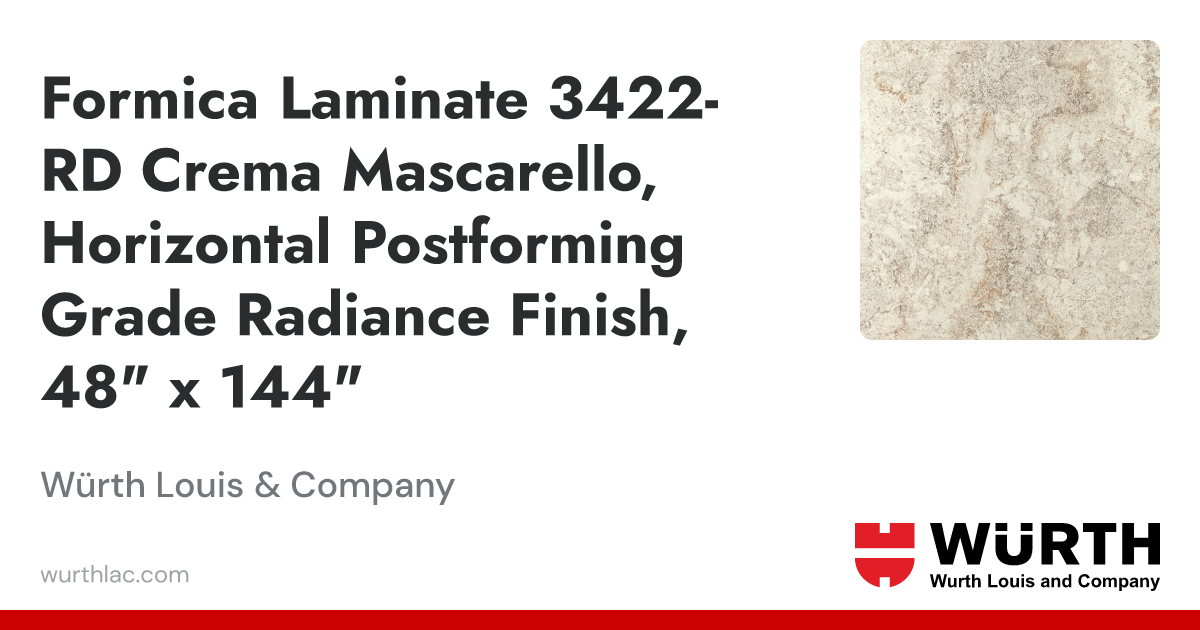 Formica Laminate 3422-RD Crema Mascarello, Horizontal Postforming Grade ...