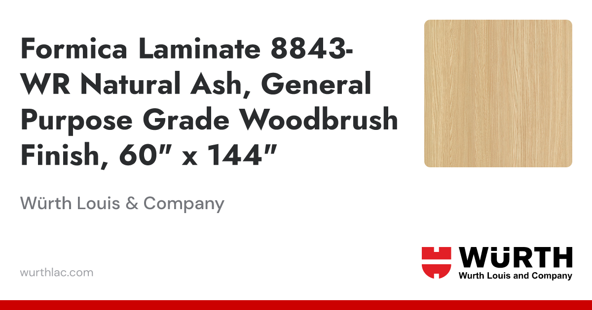 Formica Laminate 8843-WR Natural Ash, General Purpose Grade Woodbrush ...